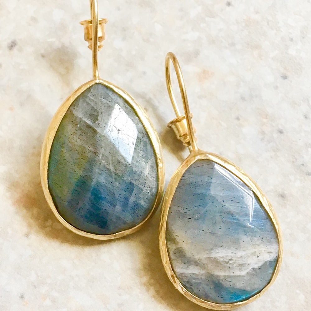 Incredible Robert Dufault Blue Quartz Earrings - Gem